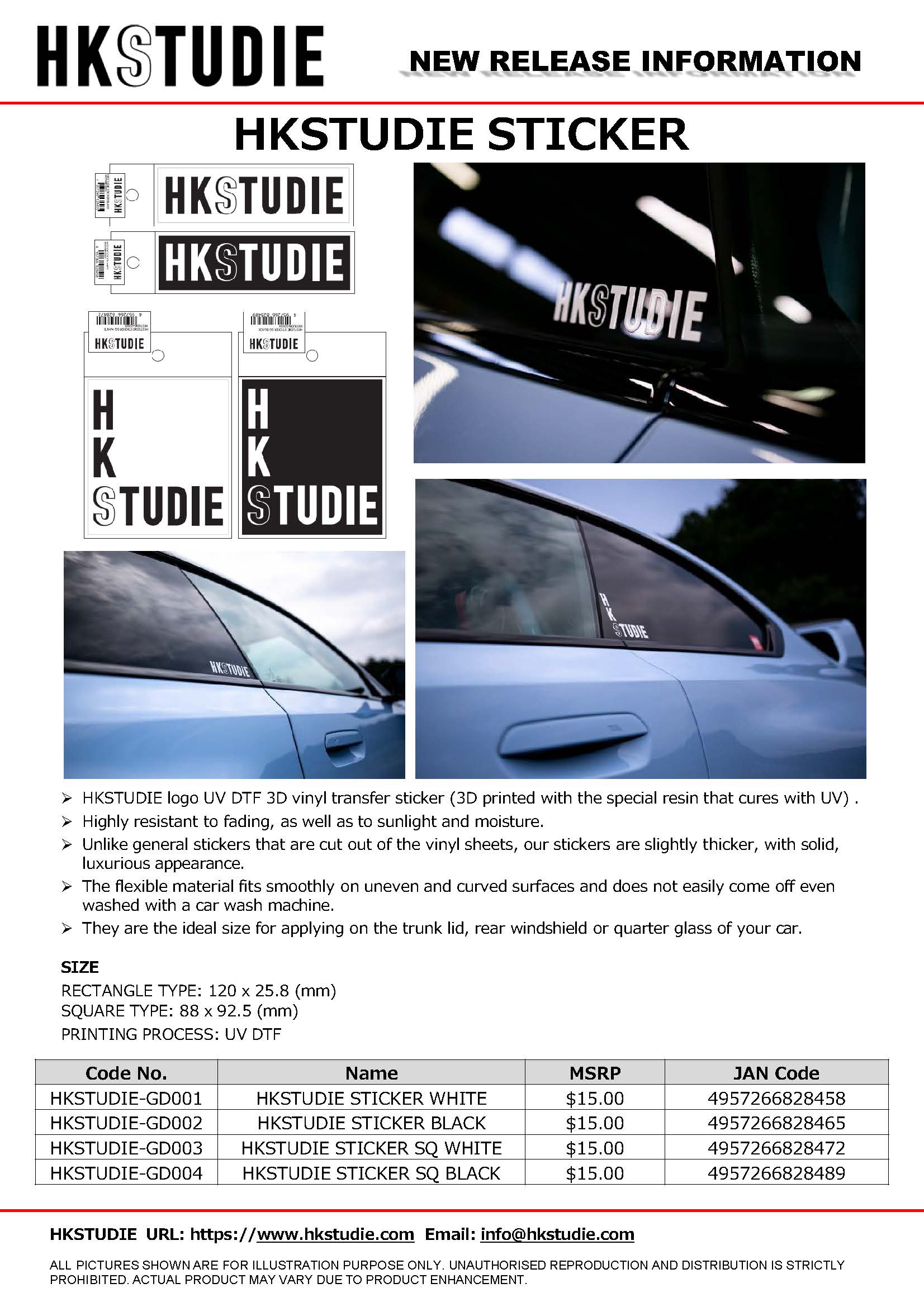 HKSTUDIE STICKER SQ BLACK | HKS High Performance Auto Parts